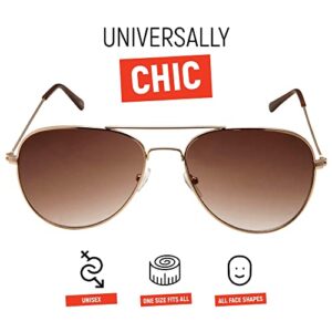 grinderPUNCH Unisex Aviator Sunglasses | Fashionable & Lightweight Frame Suits All Face Shapes | 100% UV Protection