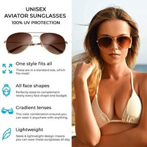 grinderPUNCH Unisex Aviator Sunglasses | Fashionable & Lightweight Frame Suits All Face Shapes | 100% UV Protection