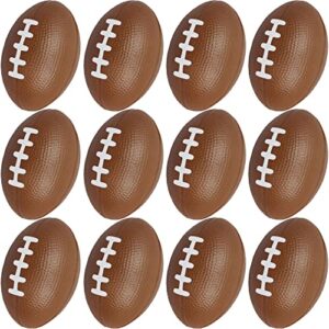 mini foam footballs 12 pcs pack | 3.25” inch party favor balls for kids | mini football stress ball bulk | toy sports little footballs | big game party decoration balls | small foam football for kids