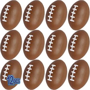 Mini Foam Footballs 12 Pcs Pack | 3.25” Inch Party Favor Balls for Kids | Mini Football Stress Ball Bulk | Toy Sports Little Footballs | Big Game Party Decoration Balls | Small Foam Football for Kids