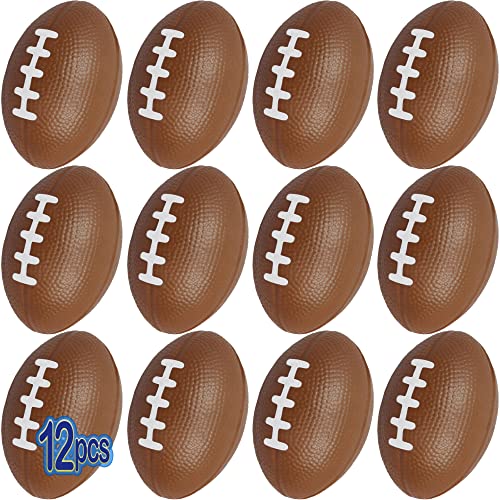 Mini Foam Footballs 12 Pcs Pack | 3.25” Inch Party Favor Balls for Kids | Mini Football Stress Ball Bulk | Toy Sports Little Footballs | Big Game Party Decoration Balls | Small Foam Football for Kids