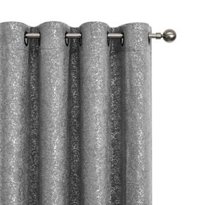 goodgram 2 pack sparkle chic thermal blackout curtain panels - assorted colors (grey)