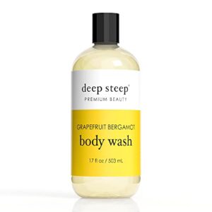 deep steep argan oil body wash, grapefruit bergamot, 17 ounce