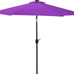 Trademark Innovations Deluxe Solar Powered LED Lighted Patio Umbrella - 9' - (Purple)