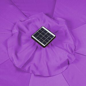 Trademark Innovations Deluxe Solar Powered LED Lighted Patio Umbrella - 9' - (Purple)