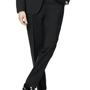 Neil Allyn Men's Flat Front Comfort Waist Satin Stripe Tuxedo Pants, 40 Black