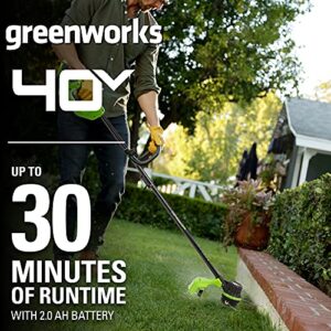 Greenworks 40V 14 inch Brushless Cordless String Trimmer, 2Ah Battery and Charger Included ST40L210