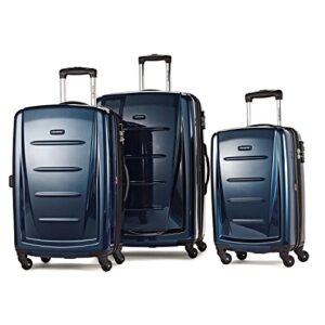 samsonite winfield 2 fashion hardside spinner set of 3, 20-inch & 24-inch & 28-inch, deep blue