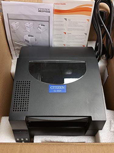 Citizen America CL-S521-GRY CL-S521 Series Direct Thermal Barcode and Label Printer with USB/Serial Connection, Front Exit, 4" Maximum Print Width, 203 DPI Resolution, Gray