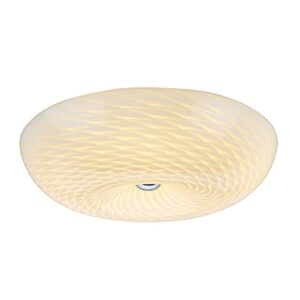 aspen creative 63001l led large flush mount ceiling light fixture, contemporary design in chrome finish, frosted glass diffuser, 18" diameter