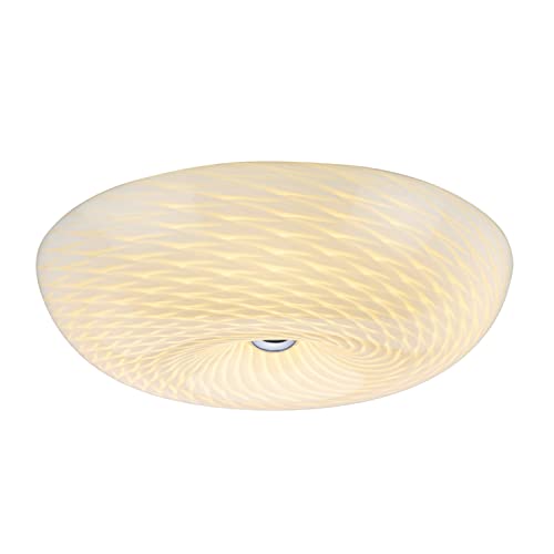 Aspen Creative 63001L LED Large Flush Mount Ceiling Light Fixture, Contemporary Design in Chrome Finish, Frosted Glass Diffuser, 18" Diameter