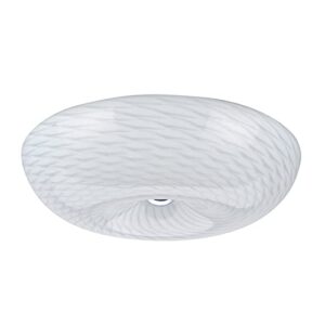 Aspen Creative 63001L LED Large Flush Mount Ceiling Light Fixture, Contemporary Design in Chrome Finish, Frosted Glass Diffuser, 18" Diameter