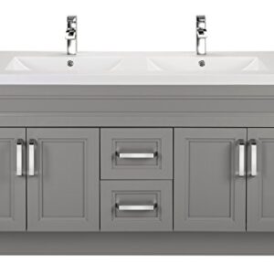 Cutler Kitchen and Bath Urban Vanity Double Bowl with Daybreak Finish, 60 Inches