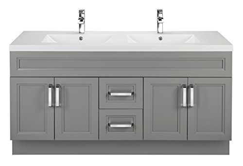 Cutler Kitchen and Bath Urban Vanity Double Bowl with Daybreak Finish, 60 Inches