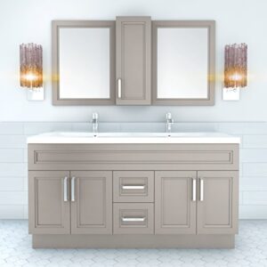 Cutler Kitchen and Bath Urban Vanity Double Bowl with Daybreak Finish, 60 Inches