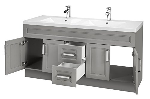 Cutler Kitchen and Bath Urban Vanity Double Bowl with Daybreak Finish, 60 Inches