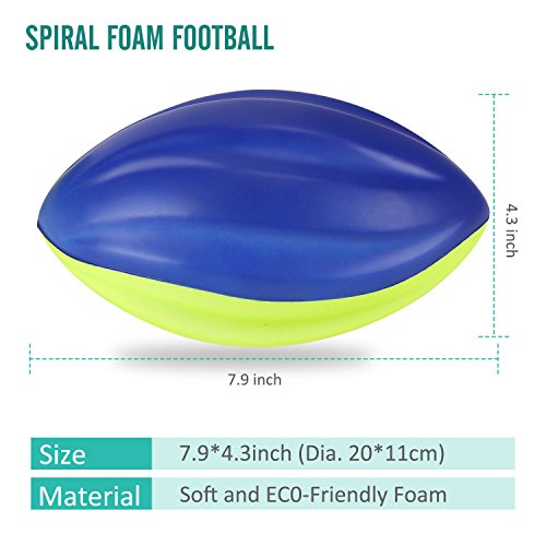 8.5" Foam Spiral Football PU Soft Balls, Set of 3, for Kids Sports Training Practice Indoor Outdoor Play