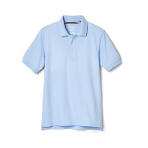 french toast boys short sleeve pique (standard & husky) polo shirt, light blue, 10 12 us