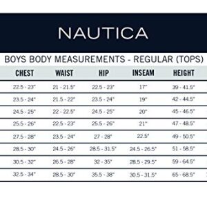 Nautica Boys' School Uniform Short Sleeve Polo Shirt, Button Closure, Moisture Wicking Performance Material, Light Blue, 14-16