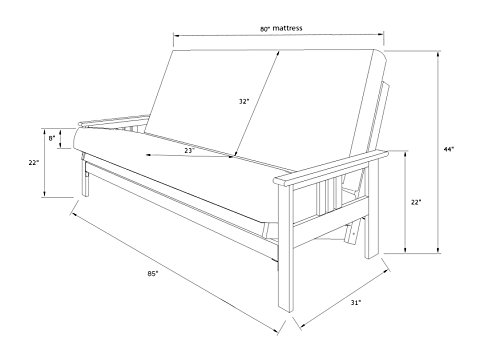 Kodiak Furniture Monterey Futon Frame