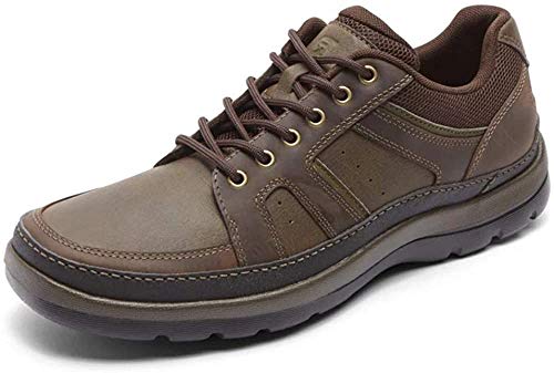 Rockport Men's Get Your Kicks Mudguard Blucher, Dark Brown Leather, 12 Wide