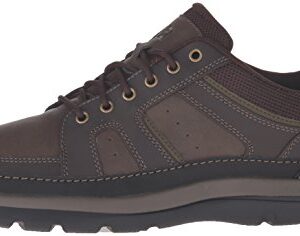 Rockport Men's Get Your Kicks Mudguard Blucher, Dark Brown Leather, 12 Wide