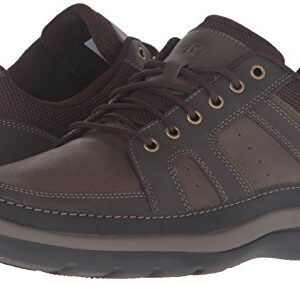 Rockport Men's Get Your Kicks Mudguard Blucher, Dark Brown Leather, 12 Wide