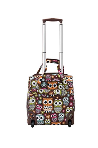 Rockland Melrose Upright Wheeled Underseater Luggage, Owl, Carry-On 16-Inch