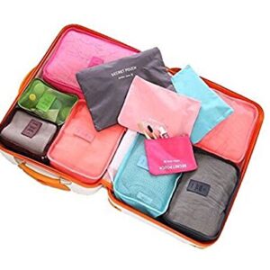 Luggage Cubes,Mossio 7 Set Backpack Camping Clothes Cosmetics Mesh Bag Rose Red