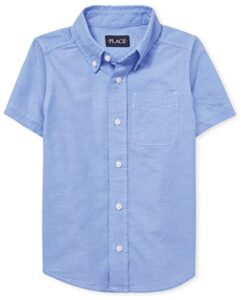 the children's place,boys,short sleeve oxford shirt,lt blue,small