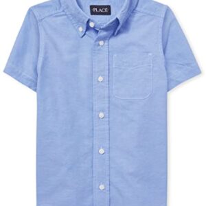 The Children's Place,boys,Short Sleeve Oxford Shirt,Lt Blue,Small