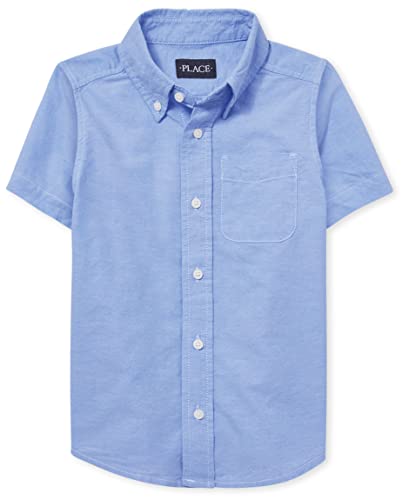 The Children's Place,boys,Short Sleeve Oxford Shirt,Lt Blue,Small