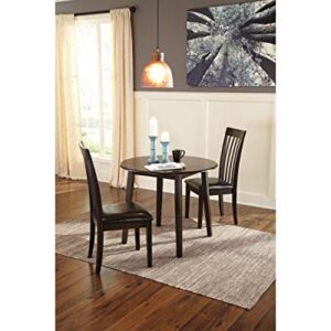 Signature Design by Ashley Hammis Round Dining Room Drop Leaf Table, Dark Brown