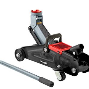 Pro-LifT F-2315PE Grey Hydraulic Trolley Jack Car Lift with Blow Molded Case-3000 LBS Capacity, 12 Inch, Black