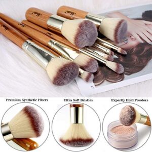 Matto Makeup Brushes 9-Piece Makeup Brush Set Foundation Brush with Travel Makeup Bag