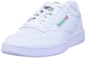 reebok men's club c 85 fashion sneaker, white/green, 11 m us