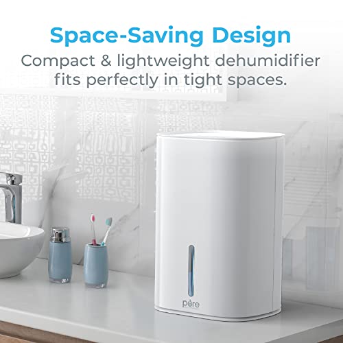 Pure Enrichment® PureDry™ Mini Dehumidifier - Compact Water Tank Eliminates 300ml/day in Excess Moisture from Closets, Bathrooms, Boats, Kitchens and Other Small Rooms and Living Spaces