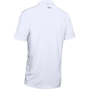 Under Armour Men's Tech Golf Polo , White (100)/Graphite , Large