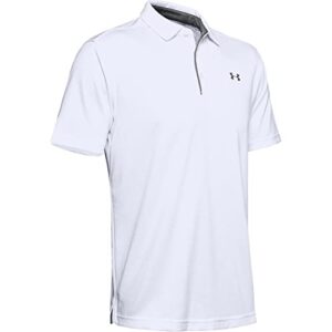 Under Armour Men's Tech Golf Polo , White (100)/Graphite , Large