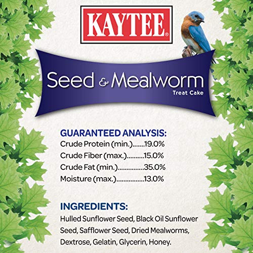 Kaytee Wild Bird Seed & Mealworm Seed Treat Cake, 6 Ounces