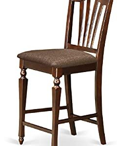 East West Furniture VNCH3-MAH-C Vernon 3 Piece Kitchen Counter Height Dining Set Contains a Square Pub Table and 2 Linen Fabric Upholstered Chairs, 36x36 Inch, Mahogany