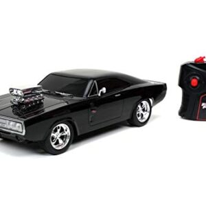 Jada Toys Fast & Furious 1:16 1970 Dodge Charger RT Remote Control Car 2.4 GHz Black, Toys for Kids and Adults, Glossy Black (97584)