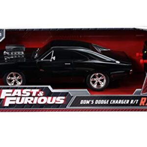 Jada Toys Fast & Furious 1:16 1970 Dodge Charger RT Remote Control Car 2.4 GHz Black, Toys for Kids and Adults, Glossy Black (97584)