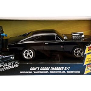 Jada Toys Fast & Furious 1:16 1970 Dodge Charger RT Remote Control Car 2.4 GHz Black, Toys for Kids and Adults, Glossy Black (97584)