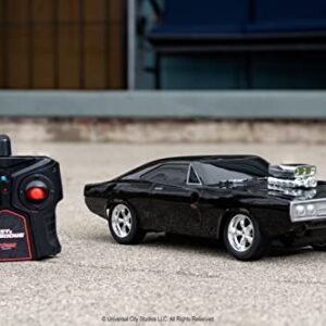 Jada Toys Fast & Furious 1:16 1970 Dodge Charger RT Remote Control Car 2.4 GHz Black, Toys for Kids and Adults, Glossy Black (97584)