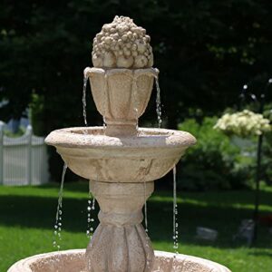 Sunnydaze 3-Tier Cornucopia Outdoor Water Fountain for The Patio or Backyard - 61-Inch H Ivory