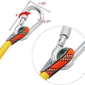 X XBEN Outdoor Climbing Rope 10M(32ft) 20M(64ft) 30M (96ft) 50M(160ft) Rock Climbing Rope, Escape Rope Ice Climbing Equipment Fire Rescue Parachute Rope (32 Foot) - Orange