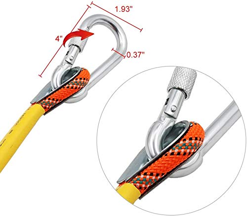 X XBEN Outdoor Climbing Rope 10M(32ft) 20M(64ft) 30M (96ft) 50M(160ft) Rock Climbing Rope, Escape Rope Ice Climbing Equipment Fire Rescue Parachute Rope (32 Foot) - Orange