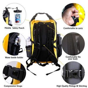 Vitchelo Waterproof Backpack Dry Bag for Women & Men - 30L Floating Storage Waterproof Bag with Phone Case - Lightweight Back Pack for Travel, Swimming, Boating, Kayaking, Hiking, Camping and Beach