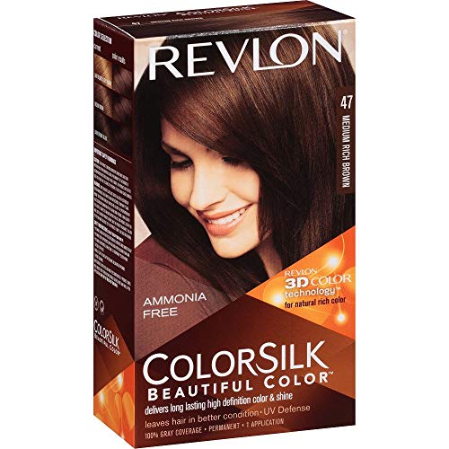 Revlon ColorSilk Hair Color [47], Medium Rich Brown 1 ea (Pack of 7)